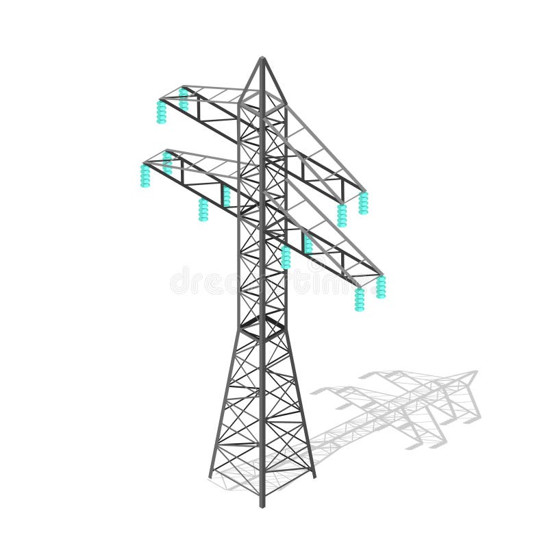 Power transmission tower. stock vector. Illustration of network - 34467125