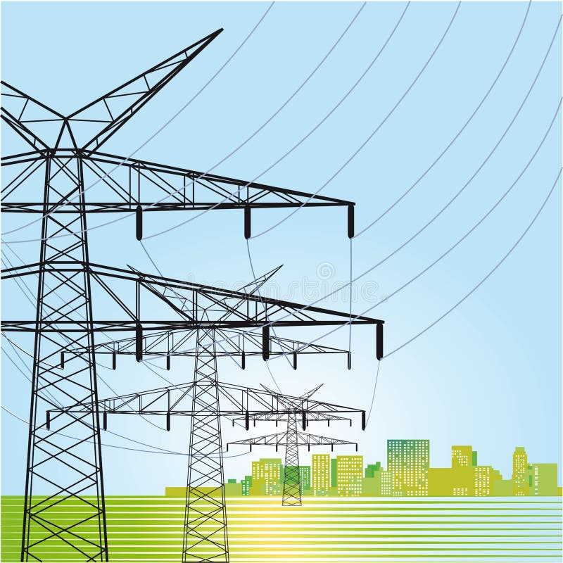 Power Grid Illustration on Blue Stock Vector - Illustration of grid ...