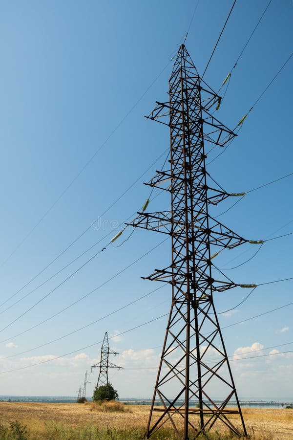 High Voltage Power Tower Beautiful Scenery at Day Time Stock Photo ...