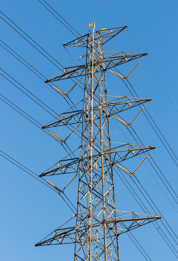 High voltage power tower stock photo. Image of supply - 45526232