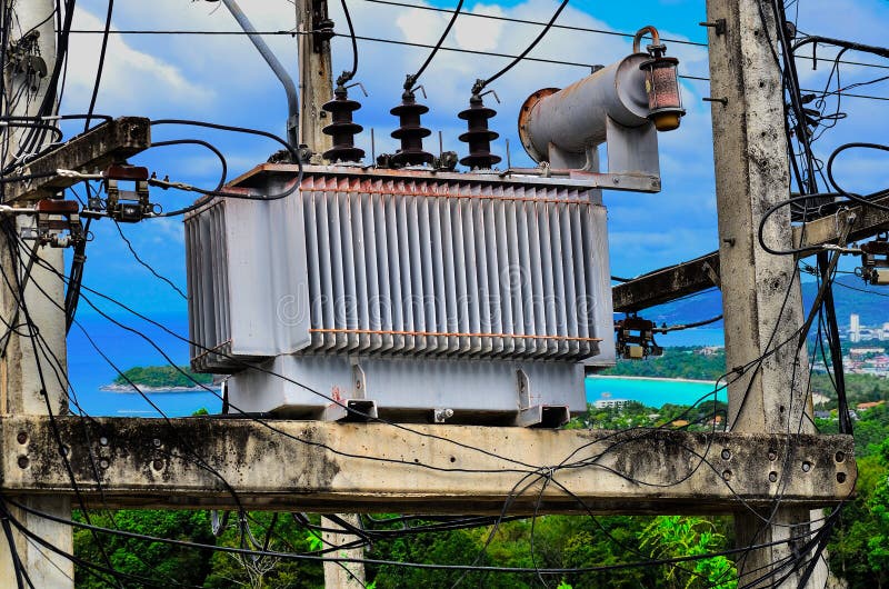 High Voltage Power Transformer Stock Photo - Image of electricity ...