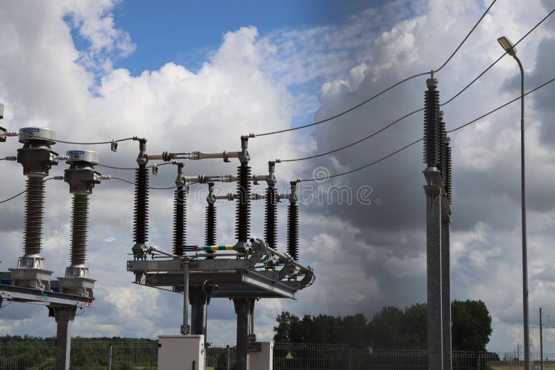 High Voltage Power Transformer Substation Stock Photo - Image of ...