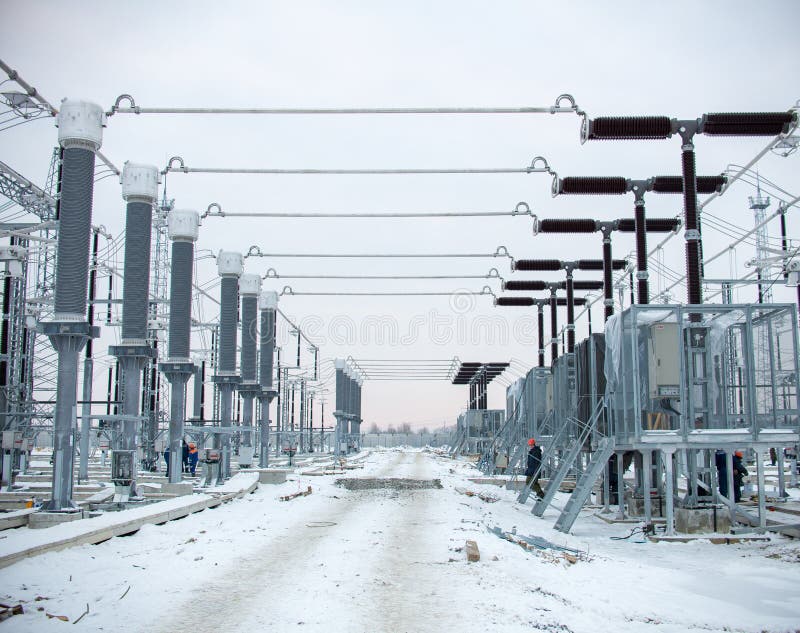 High Voltage Power Transformer in Substation Editorial Stock Photo ...