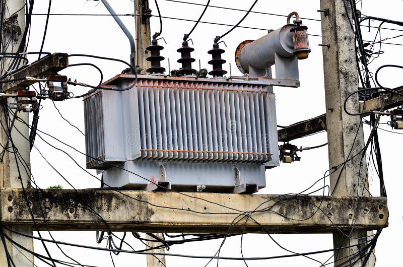 High Voltage Power Transformer Stock Image - Image of powerline, power ...