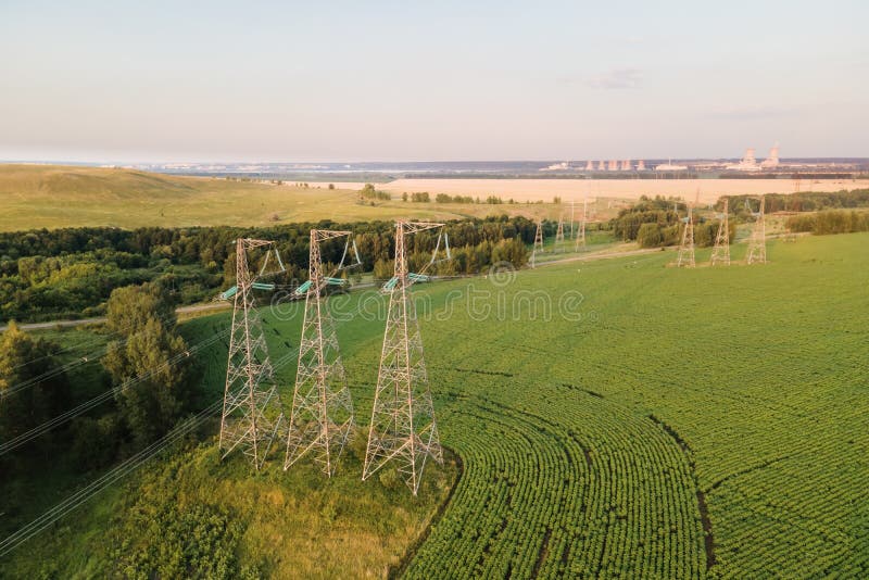 High-voltage Power Transmission Line for Electricity Transmission Stock ...