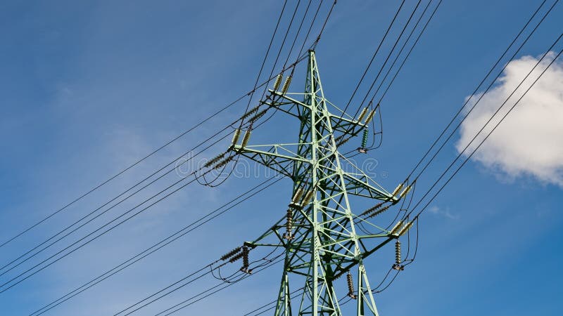 A High-voltage Power Transmission Line, in the Photo, a Power Line ...