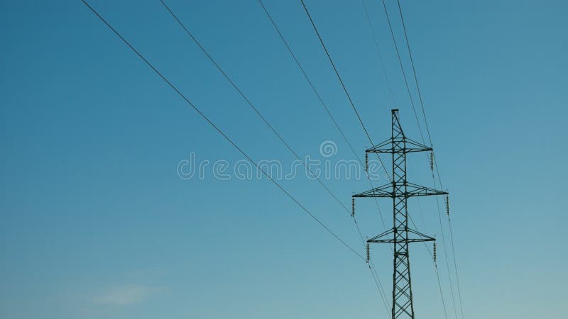 A High-voltage Power Transmission Line, in the Photo, a Power Line ...
