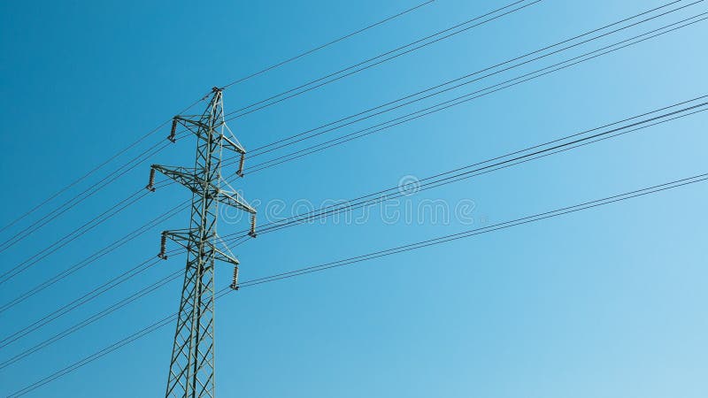 A High-voltage Power Transmission Line, in the Photo, a Power Line ...