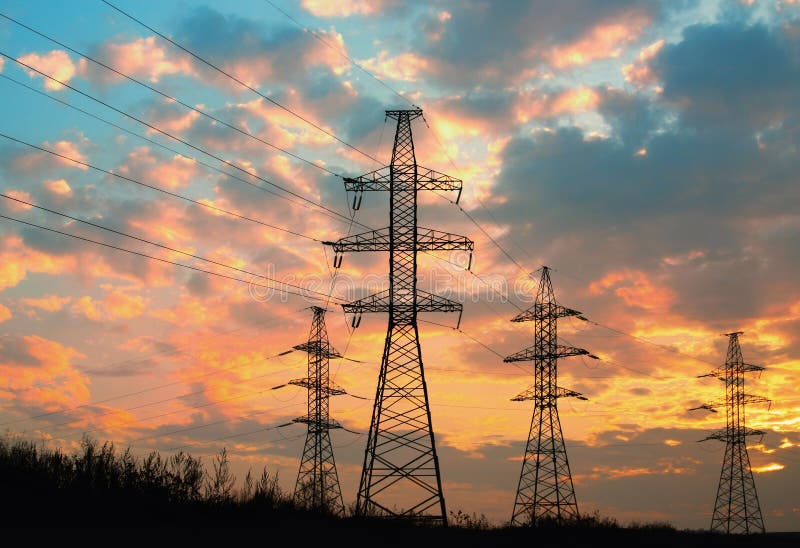 High Voltage Power Transmission Line Stock Photo - Image of electricity ...