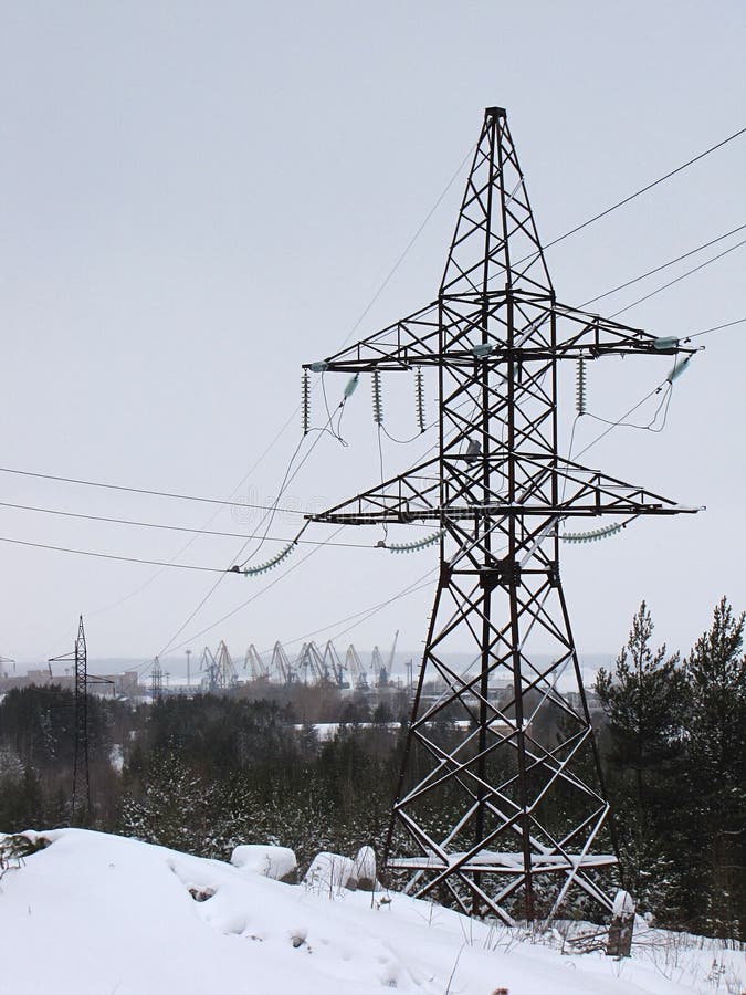 High-voltage Power Transmission Lines Stock Image - Image of path ...