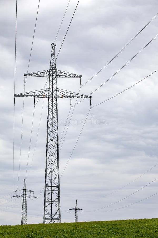 High Voltage Pylon with Cables Stock Image - Image of industry, cable ...