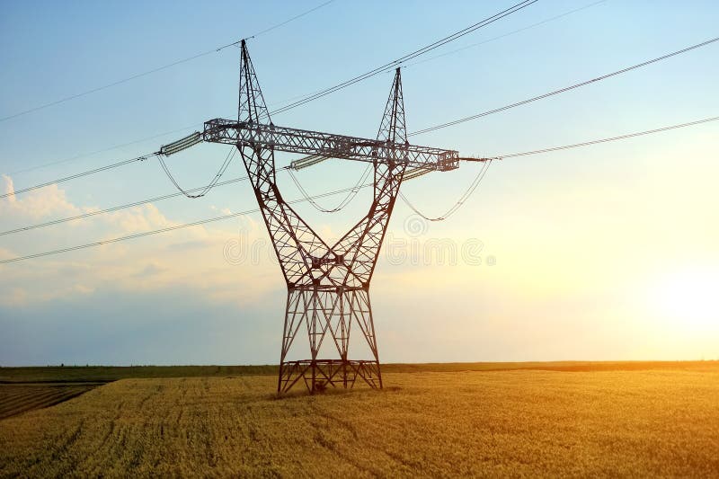 High voltage pylon stock photo. Image of energetic, metal - 55786130