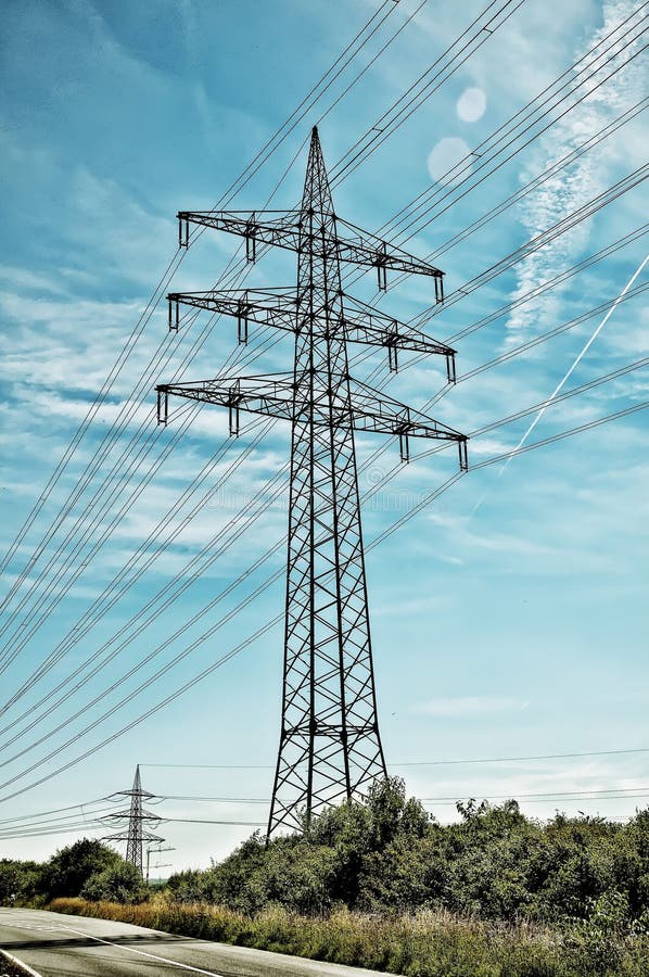 High Voltage Pylon stock image. Image of metal, engineering - 104420423