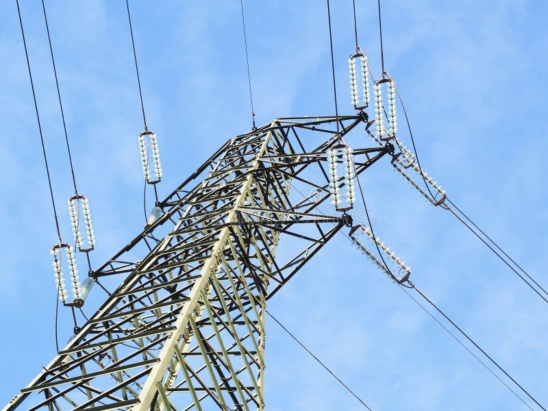 High Voltage Pylon View from Above Stock Image - Image of energy ...