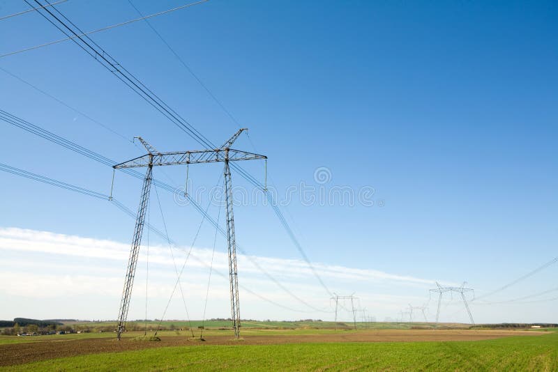 High voltage pylons stock image. Image of pylon, cable - 9868093