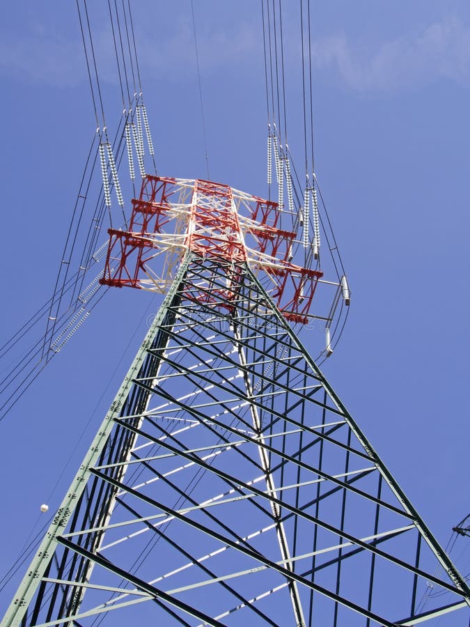 High Voltage Pylons View from Above Stock Image - Image of post ...