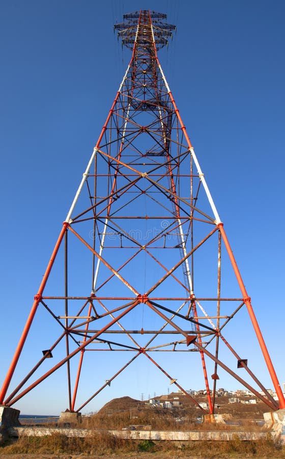 High-voltage Rack or High-voltage Tower Stock Photo - Image of cable ...