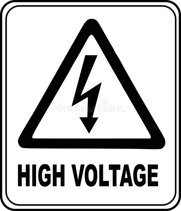 High Voltage Sign Black, High Voltage Black Sign, Triangle Sign ...