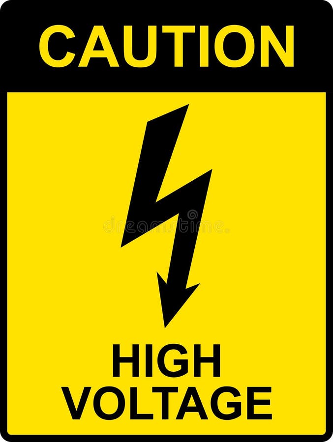 High Voltage Sign. Caution or Danger or Warning Sign, Electrical Hazard ...