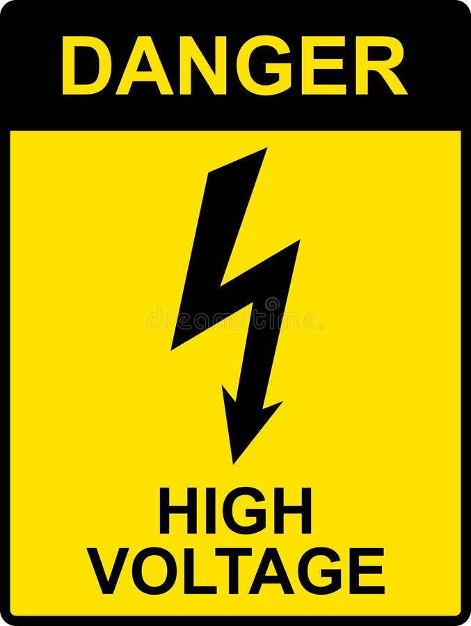 High Voltage Sign. Caution or Danger or Warning Sign, Electrical Hazard ...