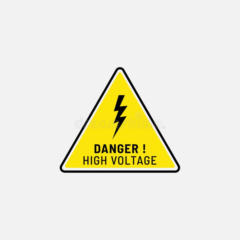 High Voltage Sign. Electric Discharge Sign, Warning Yellow Triangular ...