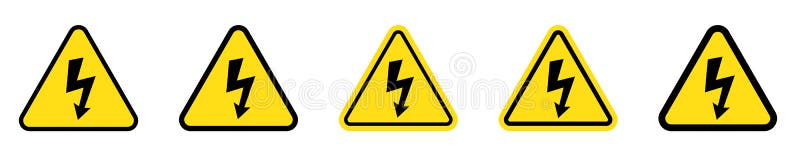 High Voltage Sign with Lightning Stock Vector - Illustration of energy ...