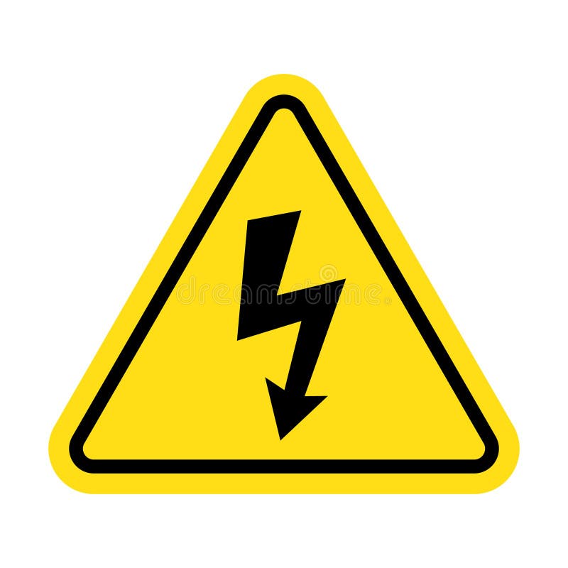 High Voltage Sign with Lightning. Stock Vector - Illustration of ...