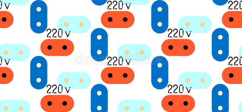 Seamless Pattern. High Voltage Sign. 220 Volt. Danger Symbol. Flat ...