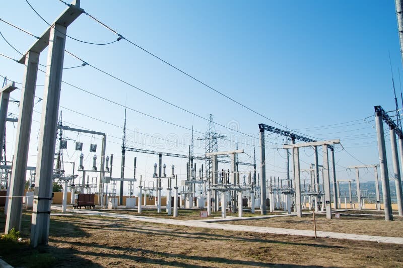 High-voltage substation stock image. Image of electric - 22891489