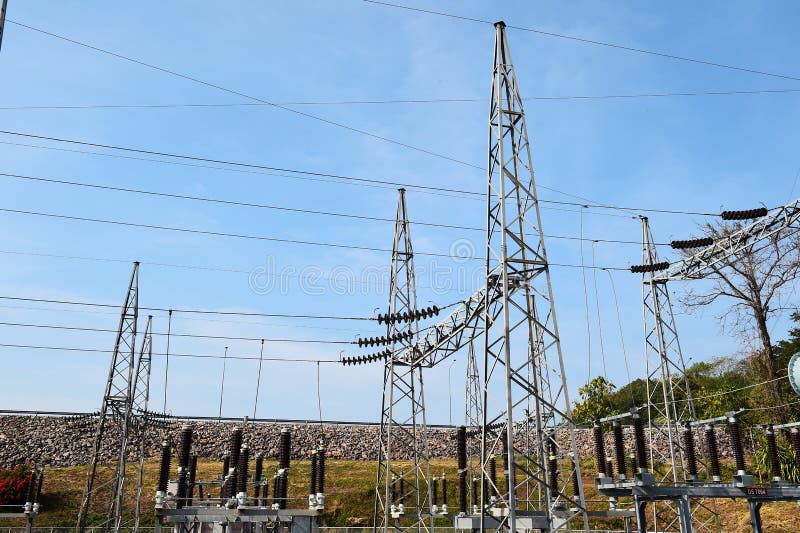 High-voltage Substation with Switches and Disconnectors Stock Photo ...