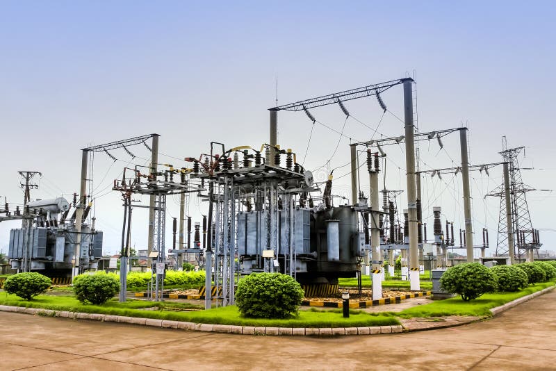 High voltage substation stock photo. Image of insulation - 38266158
