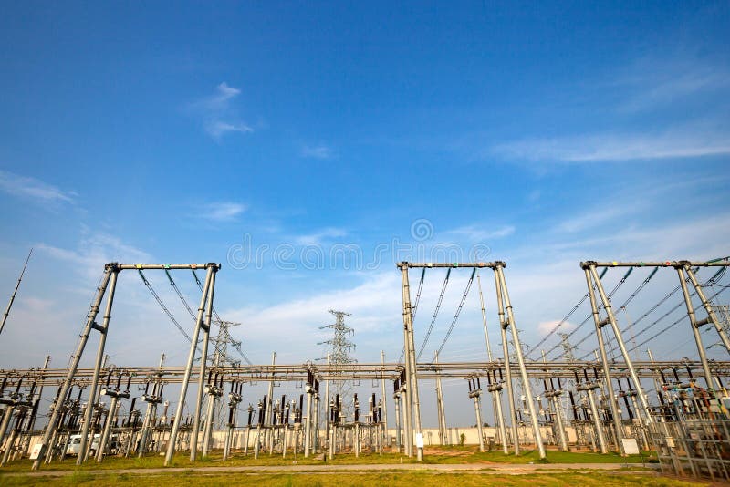 High voltage substations stock photo. Image of power - 78024780