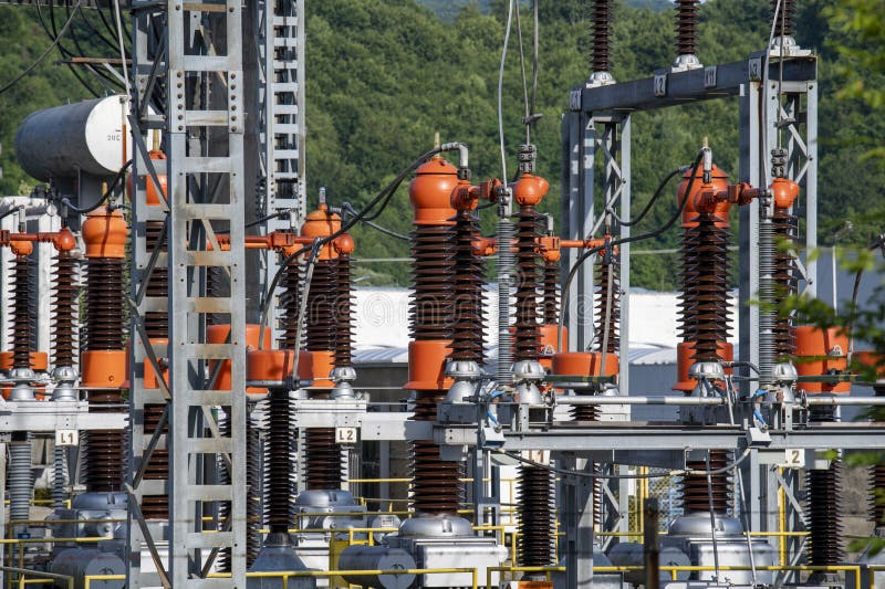 High Voltage Switch. High Voltage Electrical Transformer Substation ...