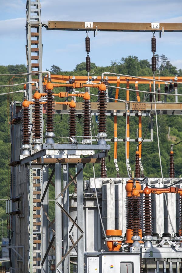 High Voltage Switch. High Voltage Electrical Transformer Substation ...
