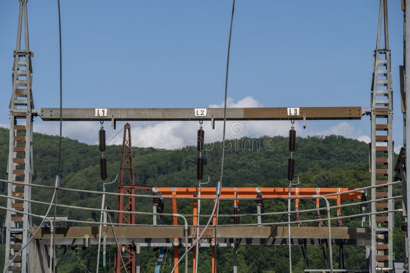 High Voltage Switch. High Voltage Electrical Transformer Substation ...