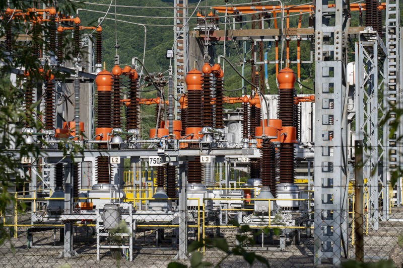 High Voltage Switch. High Voltage Electrical Transformer Substation ...