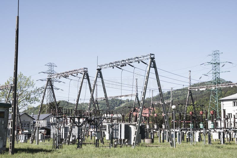 High voltage switch yard stock photo. Image of electric - 140273264