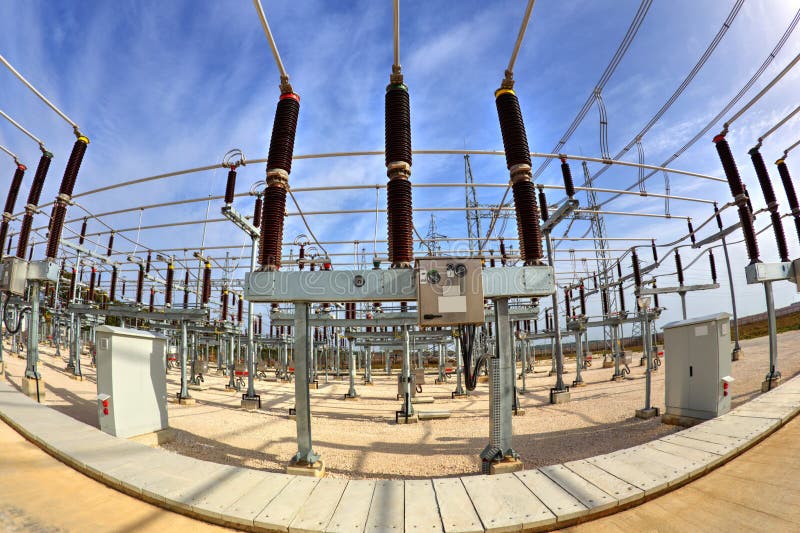 Switchyard 3 stock photo. Image of work, voltage, conductor - 3372622