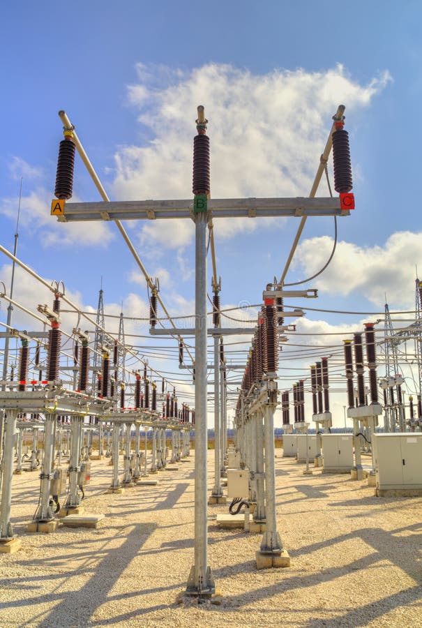 High voltage switchyard stock image. Image of cable, exchange - 46271893