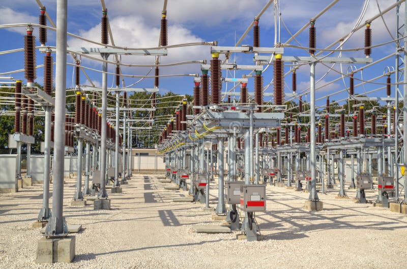High voltage switchyard stock image. Image of plant, insulation - 46522361