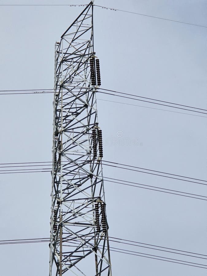High Voltage Tower, Electricity Energy Stock Photo - Image of cable ...
