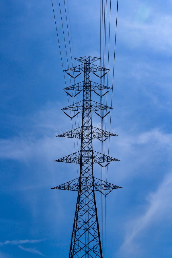 High Voltage Tower, Electricity Post, Electric Post, Deep Blue Sky ...