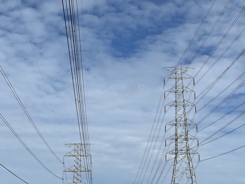 High Voltage Tower, Electricity Transmission Stock Image - Image of ...