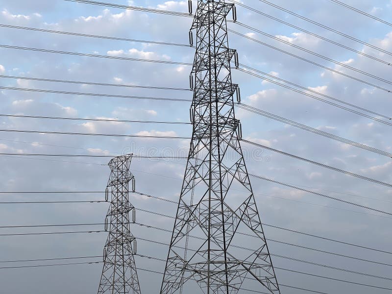 High Voltage Tower, Electricity Pylon Stock Image - Image of steel ...
