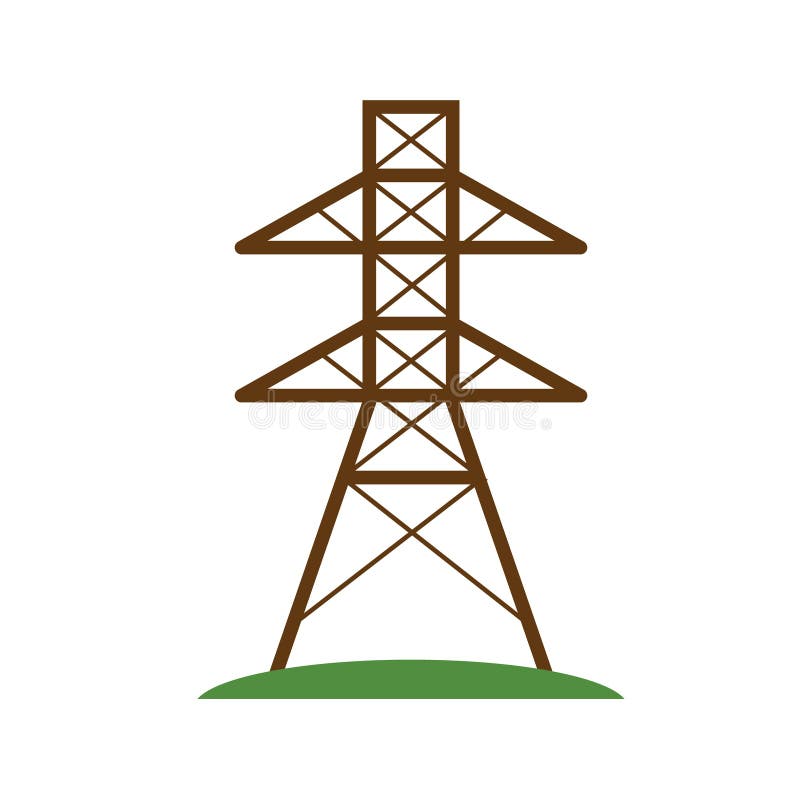 High Voltage Tower Icon on a White Background Stock Illustration ...