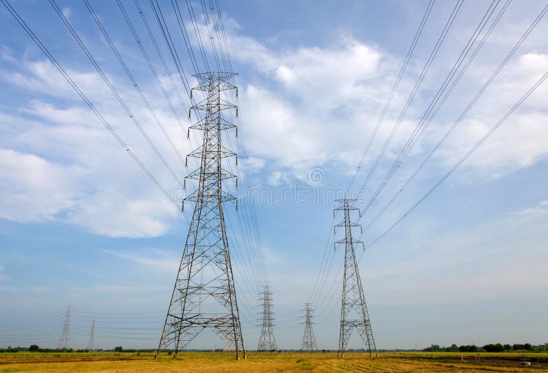 High Voltage Tower, Power Station for Making Electricity Stock Image ...