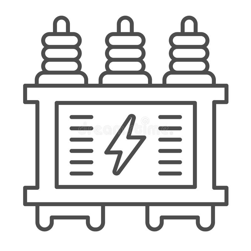High Voltage Transformer Box Thin Line Icon, Electrician Service ...