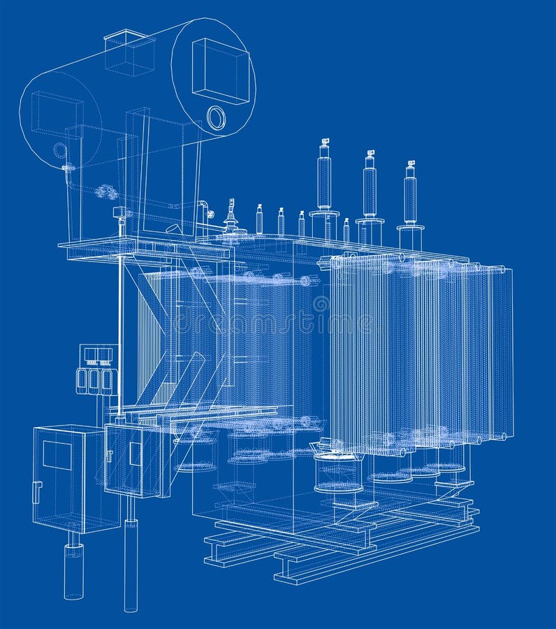 High-voltage Transformer Concept Stock Illustration - Illustration of ...