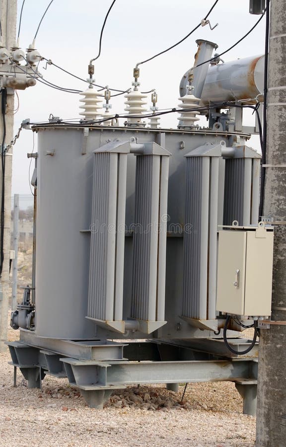 High Voltage Transformer Post Stock Photo - Image of support, equipment ...