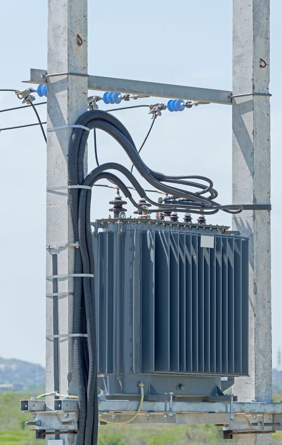 High Voltage Transformer Post Stock Image - Image of substation, gray ...